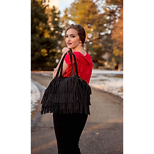 LAGGO Remy Fringe Bag (Black Nubuck)