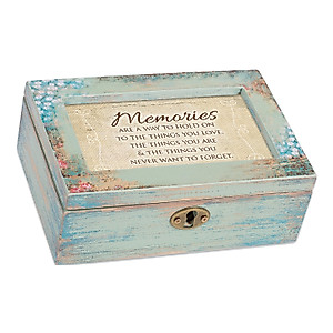 Cottage Garden Memories a Way to Hold Love Distressed Wood Jewelry Music Box Plays Tune Edelweiss