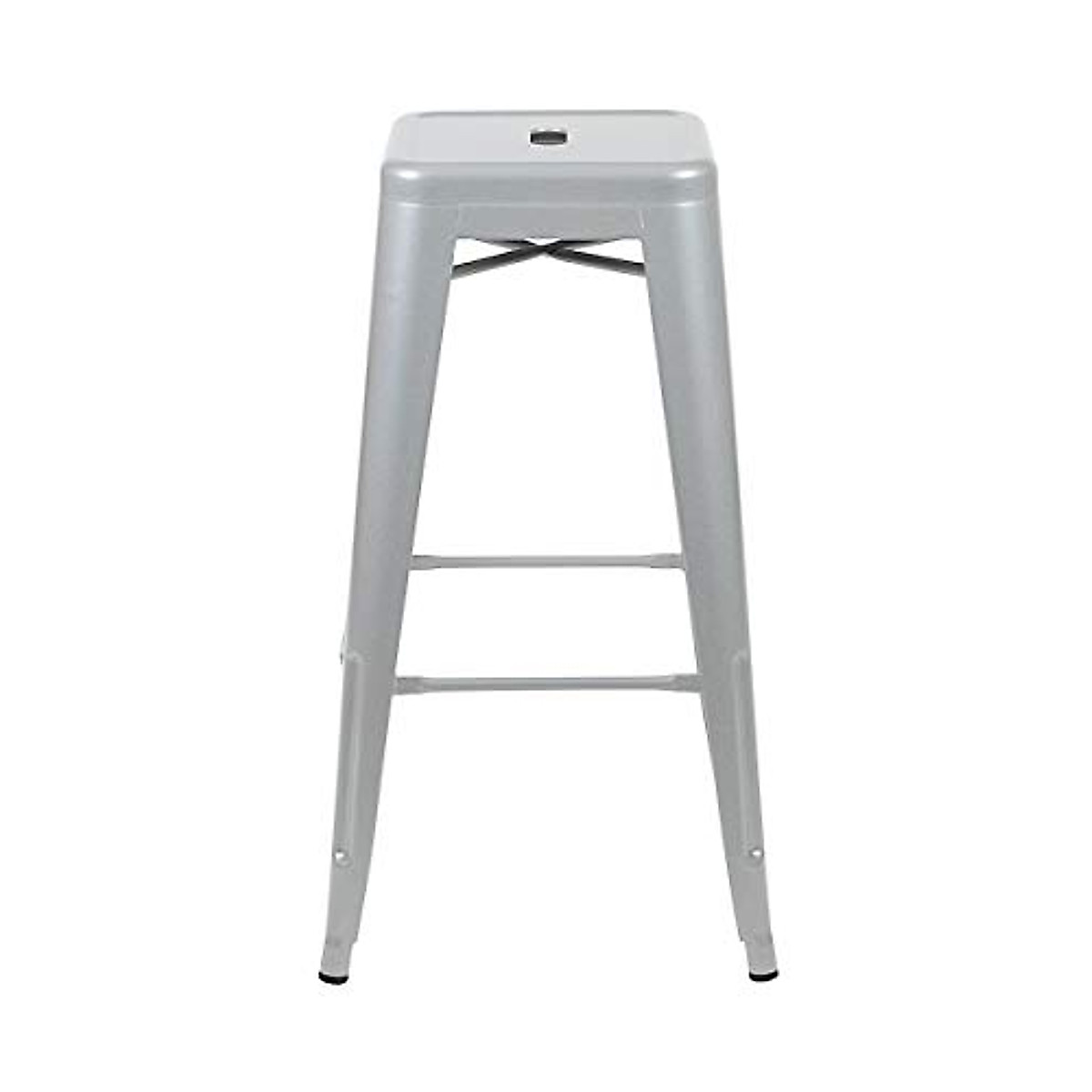 Flash Furniture Lily 30" High Metal Indoor Bar Stool in Silver - Stackable Set of 4