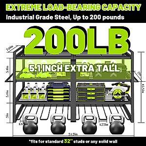 Power Tool Organizer Wall Mount,8 Drill Holder Wall Mount,4-Layer Garage Tool Organizer Wall Mount,Heavy Duty Power Tool Rack,Cordless Tool Organizer with Screwdriver Holder/Hammer Holder/Plier Holder