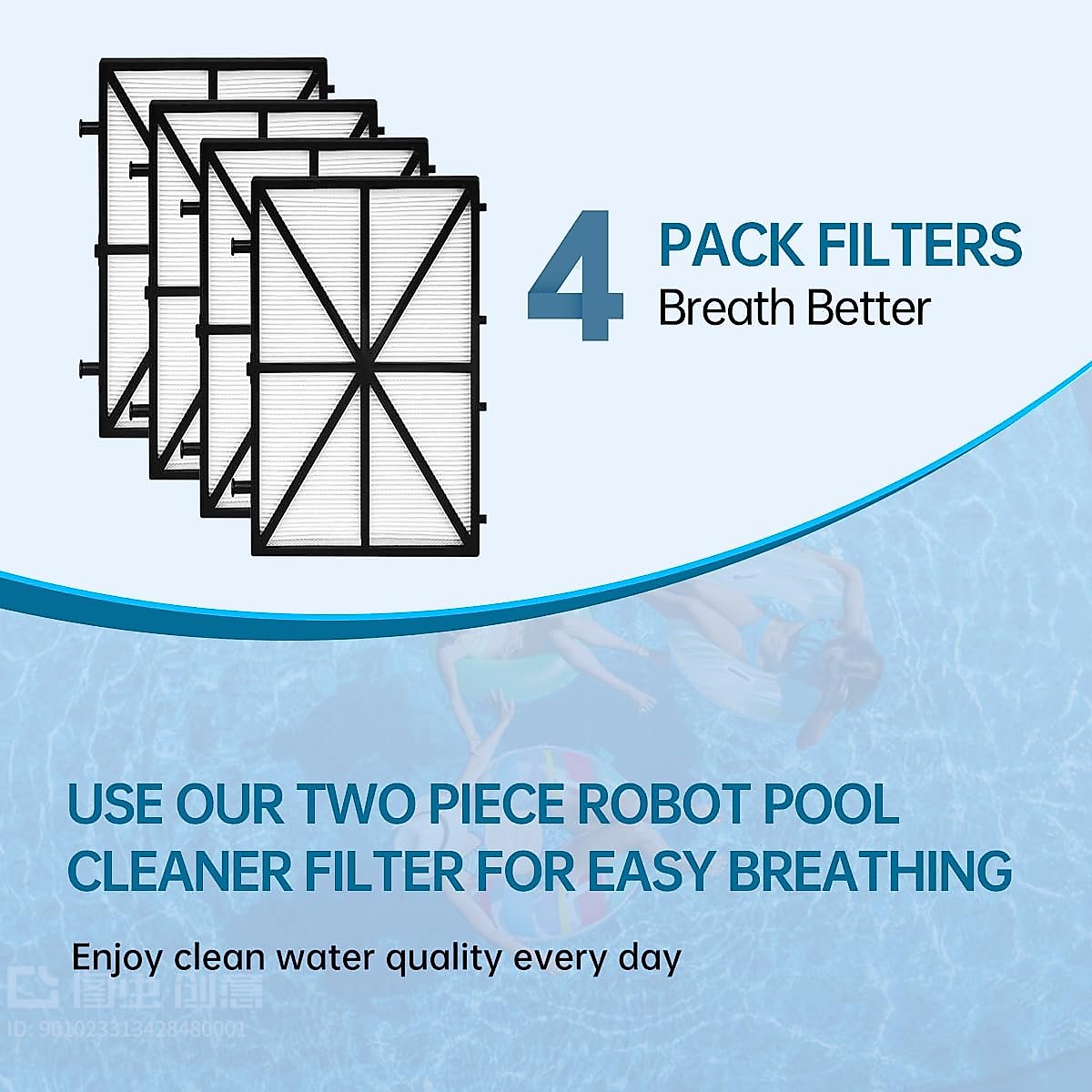 DP M400 Robotic Pool Cleaner Filter Replacement Compatible with Dolphin Nautilus CC Plus M200 / M400 / M500, Part# 9991432-R4 4 Packs