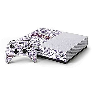 Skinit Decal Gaming Skin compatible with Xbox One S Console and Controller Bundle - Officially Licensed NBA LA Lakers Historic Blast Design