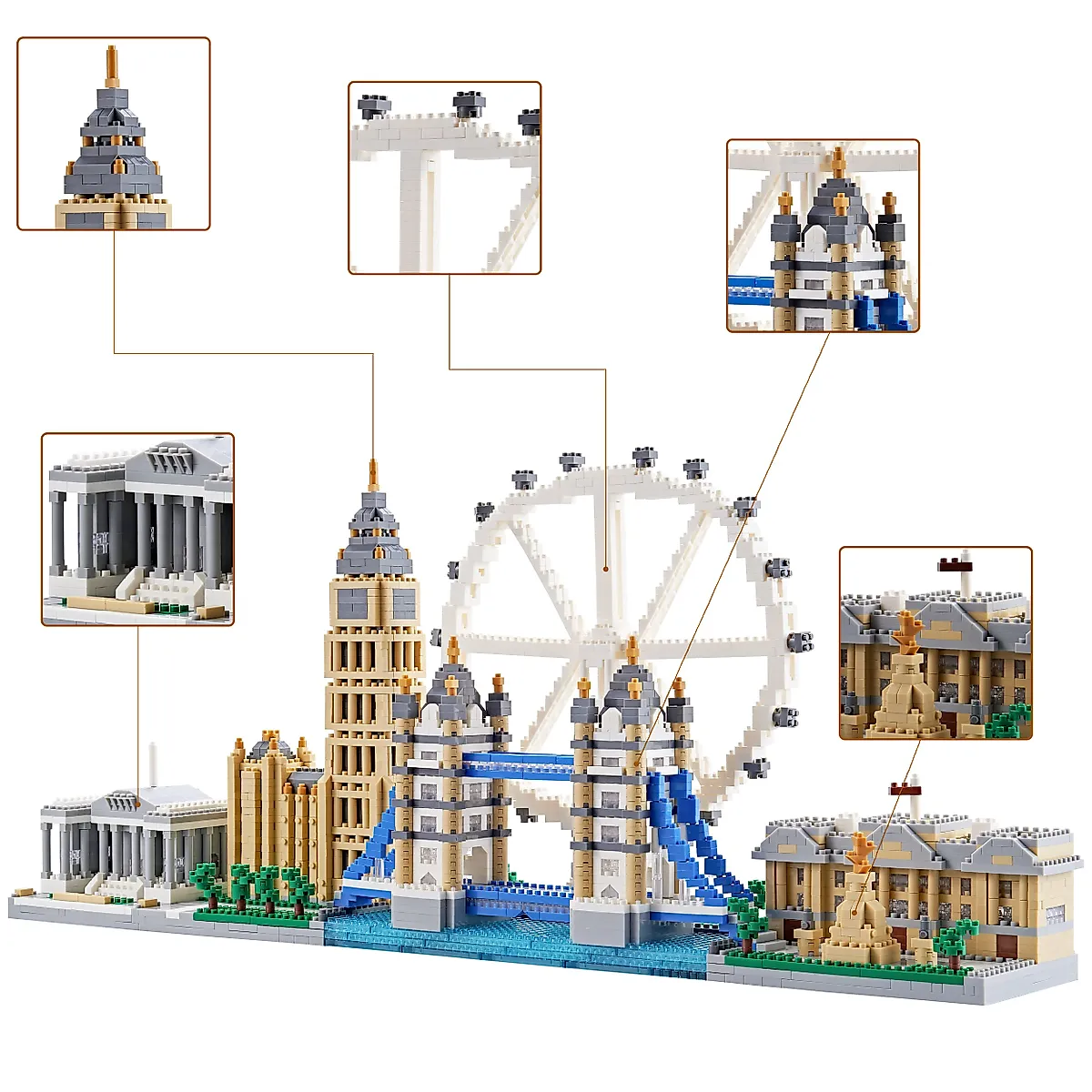 DOLBLOCK Architecture Micro Building Blocks Set London Skylines Series for Adult and Children Assembly, 3D Toy for Ages of 14+ - 3430 Pieces