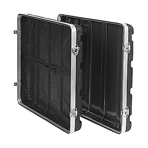 Sound Town Lightweight 10U PA DJ Rack/Road Case with 9U Rack Space, ABS Construction, 19” Depth, Retractable Handle, Wheels and Heavy-Duty Latches (STRC-A10UT)