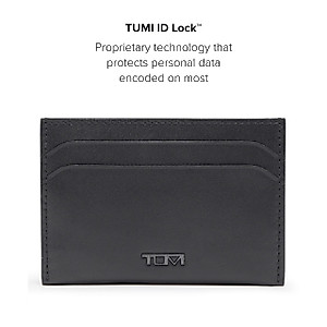 TUMI - Nassau Money Clip Card Case Wallet - Slim Card Holder Wallet for Men & Women - Nappa Leather Material - Black Smooth