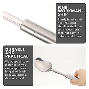Happyyami 1 Set Set Stainless Steel Kitchenware Cutlery Set Spatulas Set Tablespoon Set Cooking Skimmer Ash Can for Fireplace Kitchen Cooking Utensils Food Spatula Kitchen Gadget Egg Spatula