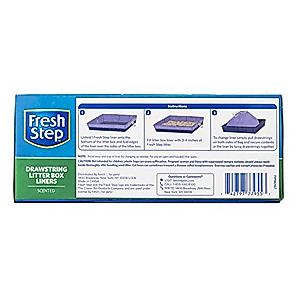 Fresh Step Drawstring Cat Litter Box Liners, Scented, Jumbo Size, 36" x 19" - 7 Count | Kitty Litter Bags, Cat Litter Liners for All Cats To Keep Your Home Clean