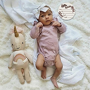 Baby Birth Announcement Sign Wooden Hello World Newborn Sign Baby Name Information Sign for Baby Shower Nursery Wall Decor