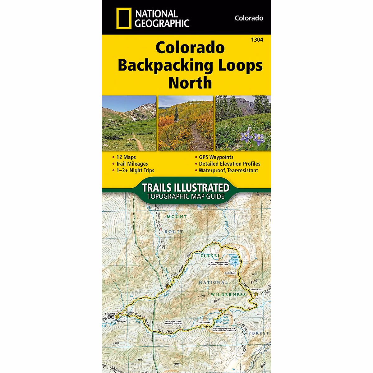 Colorado Backpack Loops North Map (National Geographic Topographic Map Guide, 1304)