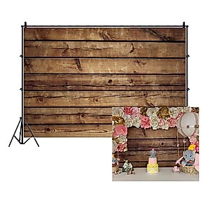 LFEEY 10x8ft Wood Backdrops for Photography Grunge Vintage Worn Wooden Boards Background Seamless Backdrop Brown Photo Wall Wrinkle Free Photography Photo Studio