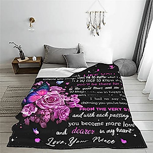 AJIIUSV for Aunt to My Aunt Blanket from Niece Birthday Gifts for Aunt Throw Blankets Gratitude Flannel Blanket Women's Day Gifts 50"x60"