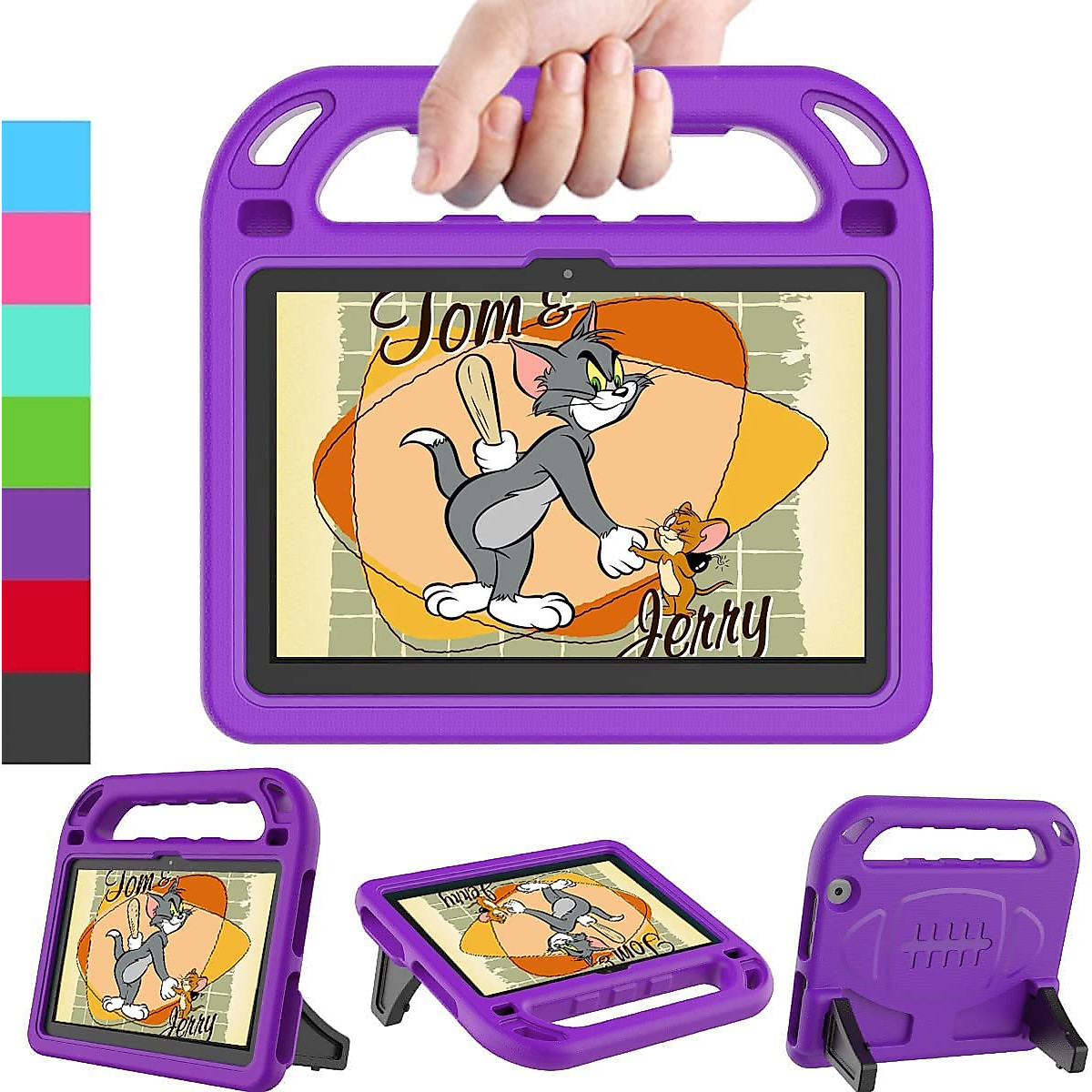 LEDNICEKER Kids Case for H D 8 & Plus 2020 & 2022 - Lightweight Shockproof Handle with Stand Kid-Proof Case for H D 8 inch Tablets (2022/2020 Release) - Purple