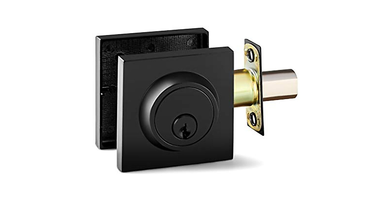 Berlin Modisch Square Deadbolt Lock - Modern Security in Iron Black