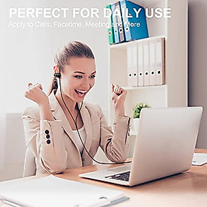 JUSTRVN Wired Earphone, in-Ear Headphone with Ear-Hook&Noise Isolation Earbuds with Microphone & Custom-Fit Ear Tips, 3.5mm Jack headsets Compatible with Smartphone/iPad/Desk Laptop