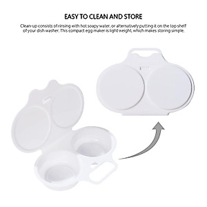 Microwave Egg Poacher - Dishwasher Safe Fast Egg Poacher, Double Drain Poached Egg Cups | Easy to Use Microwave Cavity Egg Cooker, Egg Poacher Microwave Egg Cooker for Kitchen, Cooking Gadgets, White