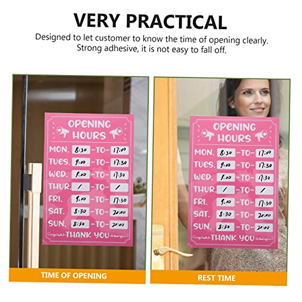 Ciieeo 3pcs business hours sign hours of operation signs open signs for business store open signs business hours door closed open hour labels neon open sign variable customize office pvc