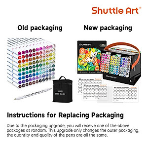 Shuttle Art 101 Colors Dual Tip Alcohol Based Art Markers,100 Colors plus 1 Blender Permanent Marker Pens Highlighters with Case Perfect for Illustration Adult Coloring Sketching and Card Making
