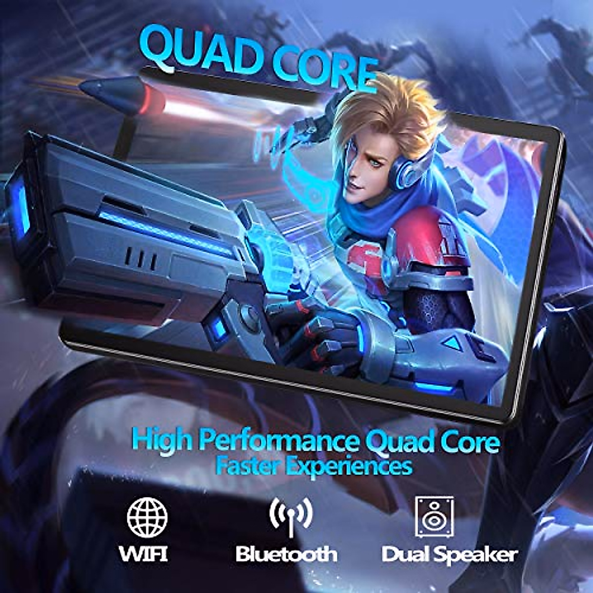 Tablet 10 Inch Android 9 HD Dual Sim Tablets with Quad Core, 32GB ROM /128 GB Expand, 3G Phone Call, WiFi, Bluetooth, Dual Camera, GPS, IPS Touchscreen, GMS Google Certified Tablet PC, (Black)