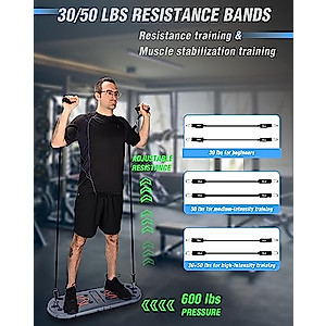 Hikeen Home Workout Equipment to Help Achieve Fitness Goals, 27-in-1 Portable Gym Exercise Equipment with Compact Push-Up Board, Resistance Bands, Ab Roller Wheel, and Pilates Bar, Master Your Workout