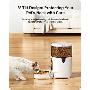 Hicreate Automatic Cat Feeder with Camera, Night Vision, 1080P HD Video & WiFi APP Control Automatic Cat Food Dispenser, 4L Dry Food Feeder for Cats and Dogs, Set up to 8 Meals, Timer, Sound Alerts
