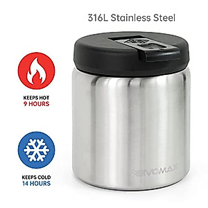 Twist-free Insulated Food Jar, Thermos For Hot Food, Vacuum Insulated Stainless Steel Lunch Containers With Wide Mouth, Leak Proof Soup Thermal Lunch Box, 20oz
