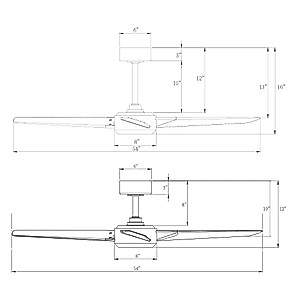 Modern Forms Ultra Indoor and Outdoor 3-Blade Smart Ceiling Fan 54in Matte Black UV-C LED Up-Light Kit and Remote Control