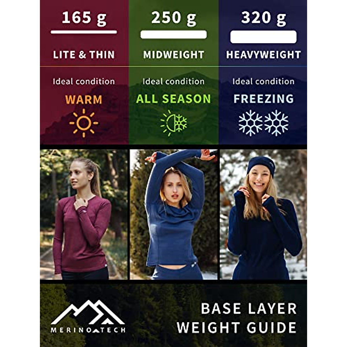Merino Wool Base Layer Women Pants 100% Merino Wool Leggings Lightweight Thermal Underwear Bottoms + Merino Wool Socks (Large, 165 Black)