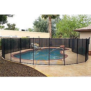 VINGLI Pool Fence 4Ft x 48FtSwimming Pool Fence in Ground Pool Safety Fencing, Black