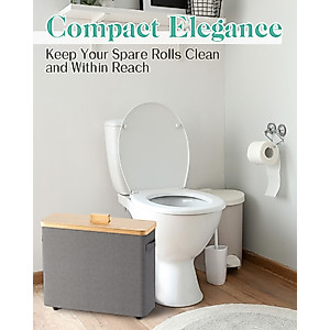 Bulado Toilet Paper Storage Stand, Toilet Paper Basket with Lid for 12-Roll Standard Extra Toilet Paper Holder, Wood Toilet Paper Organizer for Bathroom with Footbase The Ultimate Bathroom Organizer