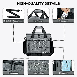 Realcool Soft Cooler Bag 35/45 Can, Collapsible Cooler Insulated Leak Proof, Large Lunch Box for Men Women, Soft-Sided Cooler for Picnic, Grocery, Beach, Camping, Travel