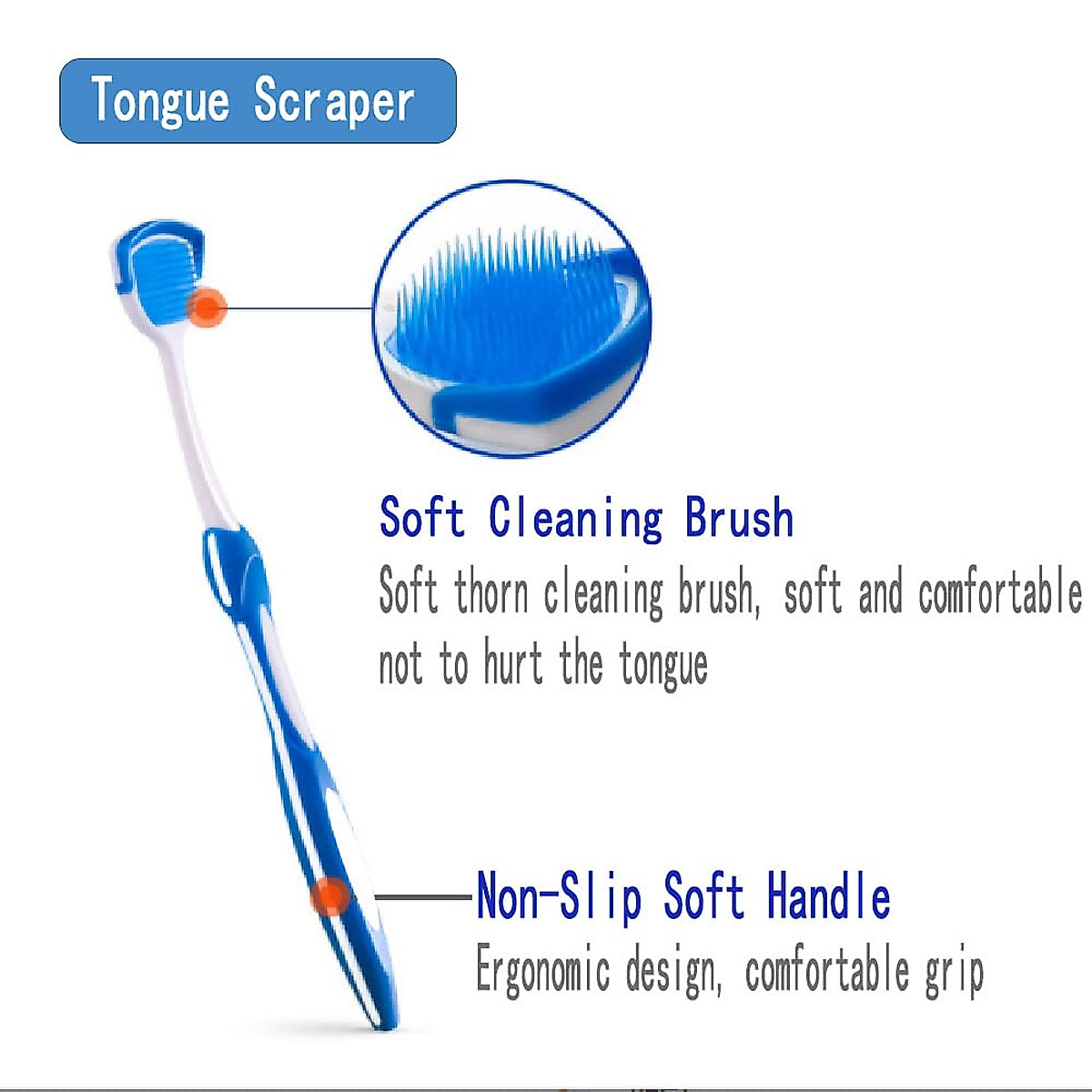 PIVHWIR 4-Pack Tongue Scrapers, Tounge Scraper Cleaner Keep Fresher Breath, Tongue Cleaner Brush for Adults Kid Helps Fight Bad Breath（Random Color）