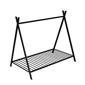 Bellemave Twin Size Floor Bed Frame for Kids, Metal Montessori Floor Bed, Twin House Bed for Kids Girls Boys, Twin Tent beds, Black
