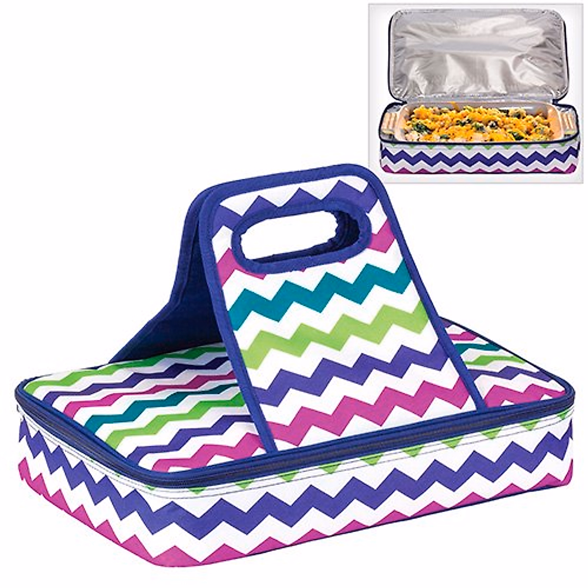 Dawhud Direct Insulated Casserole Carrier Travel Carry Bag ZIG ZAG DESIGN