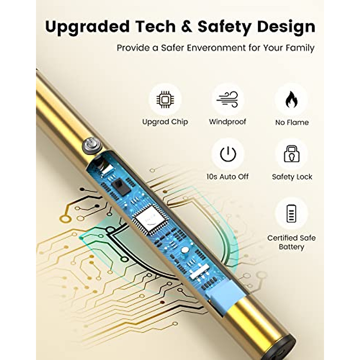 Plasma Arc Electric Lighter - Rechargeable Long Neck, Windproof Flame-Less Lighter for Candle, Firework, Camping, Grill, Gas Stove, Kitchen