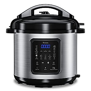 Electric Pressure Cooker: 6 Quart 9-in-1 Multi-Functional Built-in 11 Presets Programs Pressure Pot, 10+ Safety-Features Multi Cooker, Slow Cooker, Rice Cooker, Steamer, Sauté, Yogurt Maker, Warmer & Sterilizer w/ Measuring Cup & Stainless Steel Rack