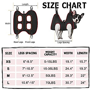 Supet Dog Grooming Hammock for Dog and Cat, Relaxation Pet Grooming Sling Helper, Breathable Pet Grooming Hammock for Nail Trimming, Ear/Eye Car with Nail Clippers/Trimmers/Scissors Black