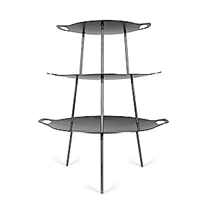 Petromax Campfire Griddle and Fire Bowl, Steel with 3 Removable Legs for Outdoor Campfire Cooking, Grilling and Frying or Build Fire Directly in Bowl, 22"