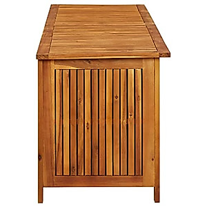 vidaXL Solid Wood Acacia Patio Storage Box Wooden Home Indoor Garden Warehouse Truck Living Room Cabinet Transport Case Chest Furniture 29.5"x29.5"