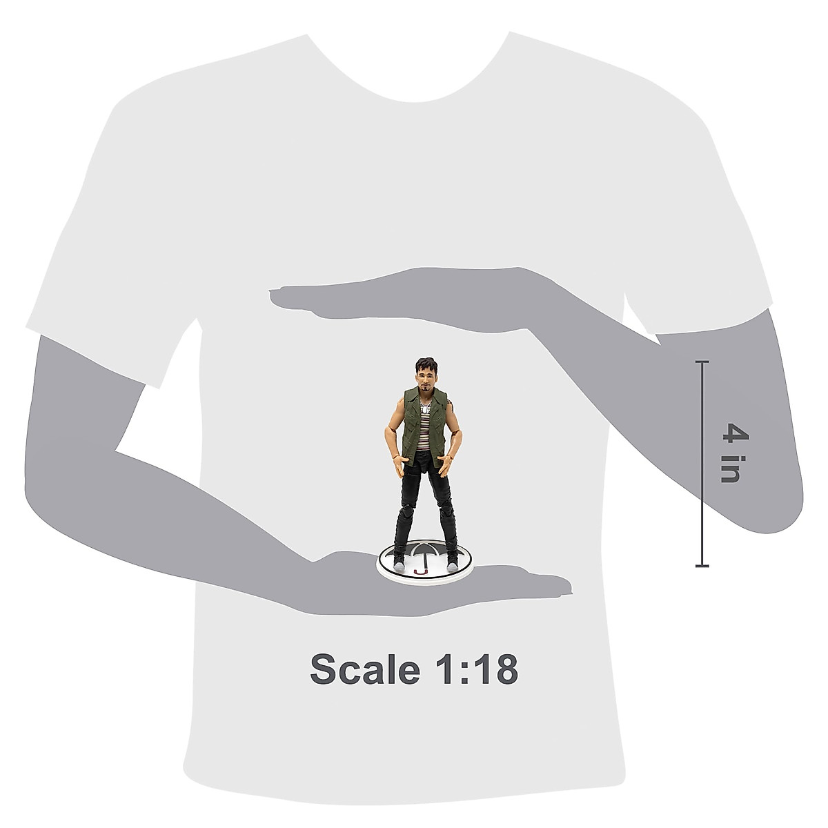 Boss Fight Studio Umbrella Academy Klaus Hargreeves, Number Four Action Figure – H.A.C.K.S., Highly Articulated Collectible & Customizable Figurine with Interchangeable Parts & Accessories – 1:18