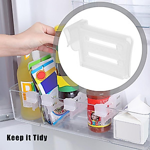 Zisqerts Adjustable Refrigerator Dividers Kitchen Fridge Side Door Organizer for Snacks and Drinks Space-Saving Grid Separator (8 Pcs), white