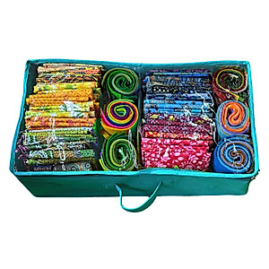 Fat Quarter Portable Tote Bag - Quilting Organizer Aqua