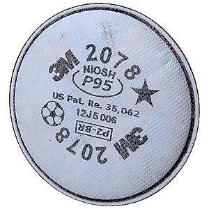 3M P95 Respirator Filter 2078, 1 Pair, Helps Protect Against Oil and Non-Oil Based Particulates, Nuisance Level Organic Vapor/Acid Gas Relief
