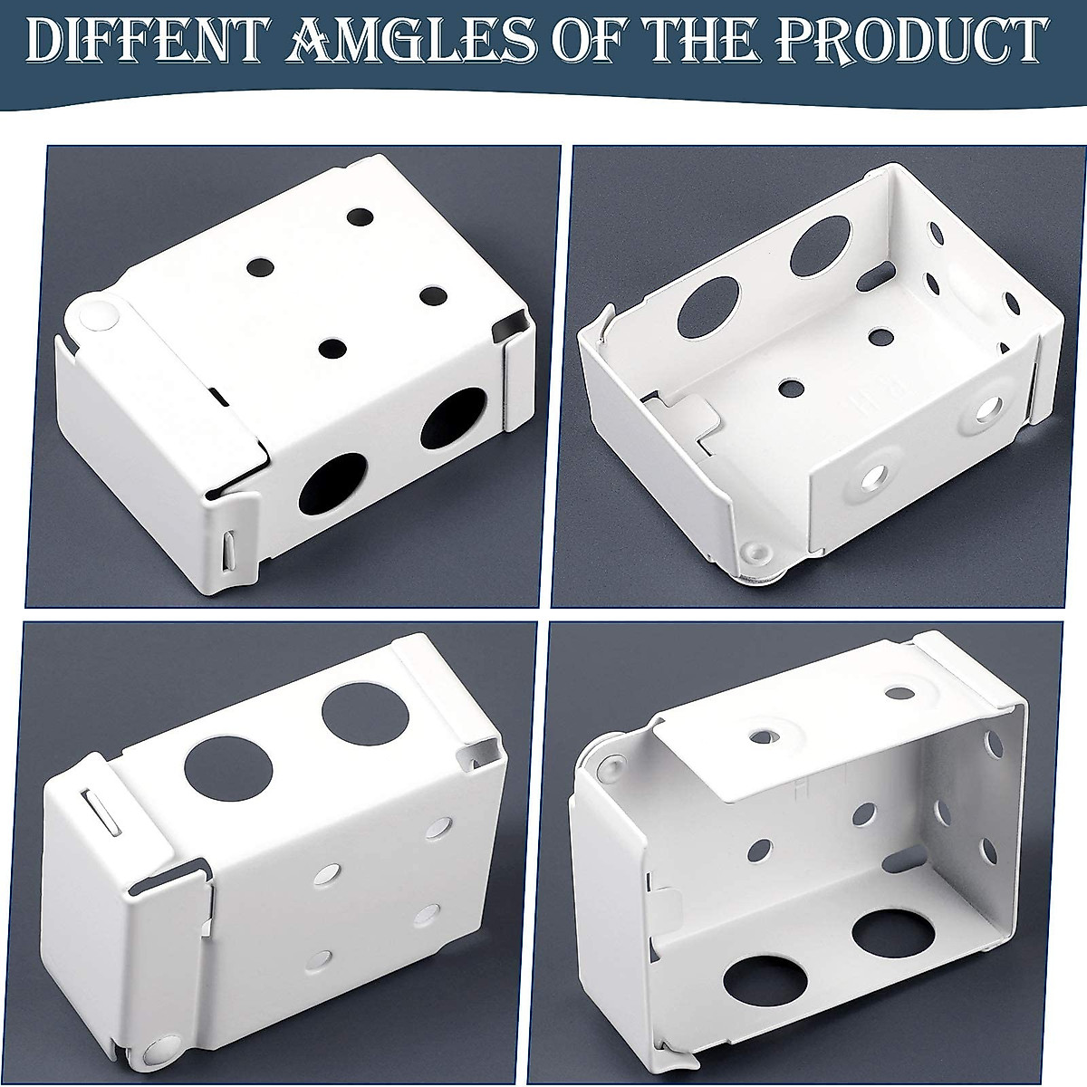 Hotop Blind Brackets 2.5 Inch Low Profile Box Mounting Bracket for Window Blinds, White（6）