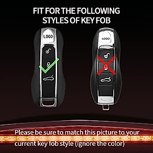 TANGSEN Smart Key Fob Case Cover Compatible with Porsche 911 Cayenne Panamera TAYCAN 3 4 Button Keyless Entry Remote TPU Transparency Frosted Key Shell