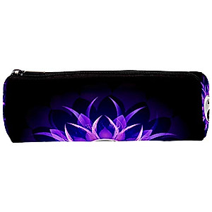 Bright Lotus Yin Yang Symbol Pencil Bag Pen Case Stationary Case Pencil Pouch Desk Organizer Makeup Cosmetic Bag for School Office