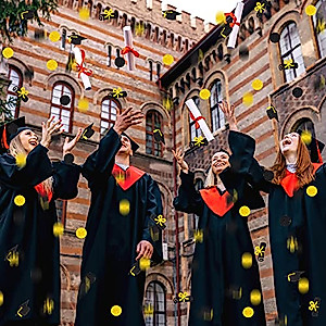 YUJUN 160PCS Graduation Confetti,2023 Gold and Black Paper Glitter Graduation Party Supplies Congrats Grad 2023 Graduation Cap Table Confetti Glitter for Class of 2023 High School College Graduation Party Decoration