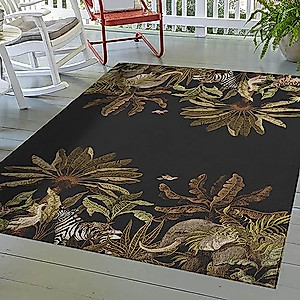 Dalyn Rugs Indoor/Outdoor Tropics TC8 Black Washable 8' x 10' Rug