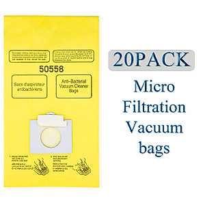 20 Pack Type C/Q Replacement Vacuum Cleaner Bags Compatible with Kenmore Canister 5055, 50557,50558 and Type C,C-18, 53292, 200 Series, 400 Series, 600 Series, 700 Series, 800 Series Vacuum