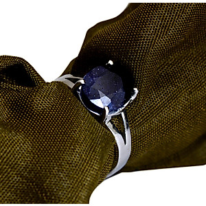 5.10 Carat Natural Blue Sapphire Gemstone 925 Sterling Silver Handmade Engagement Wedding Ring Gemstone bezel Set Handmade Rings Mother's Day Gift