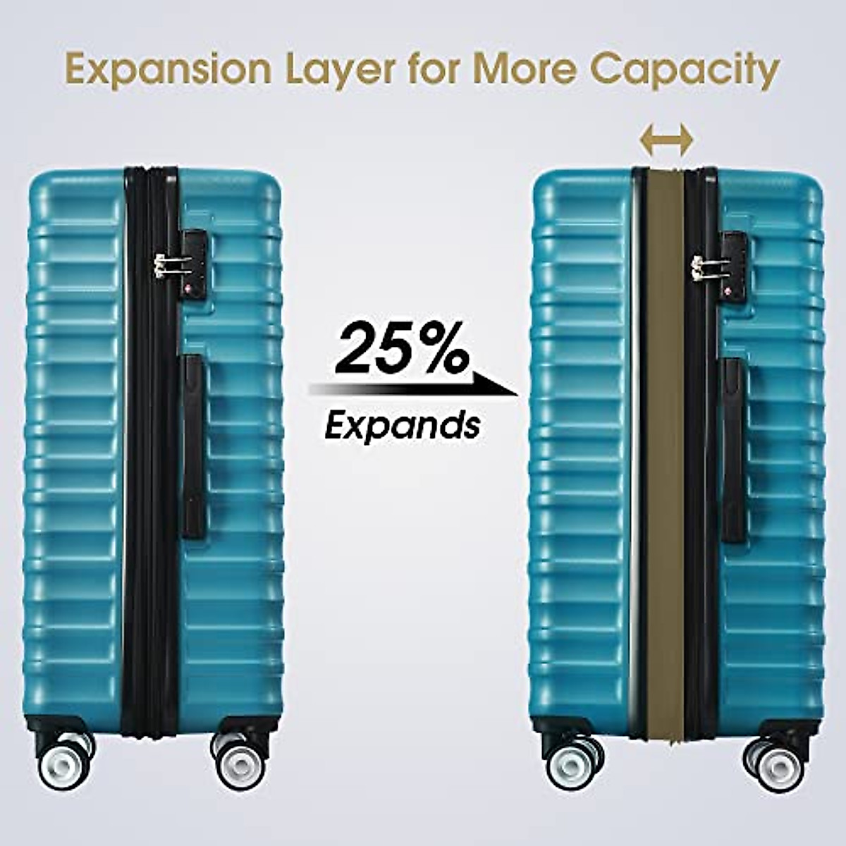 Merax Carry on Luggage Sets of 3 Suitcases with Wheels 20 24 28 Inch Luggage with Spinner Wheels Hard Shell TSA Luggage